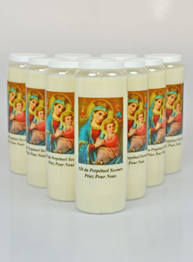 Lot de 10 Bougies de Neuvaine à Notre Dame du Perpétuel Secours | La Boutique des Chrétiens
